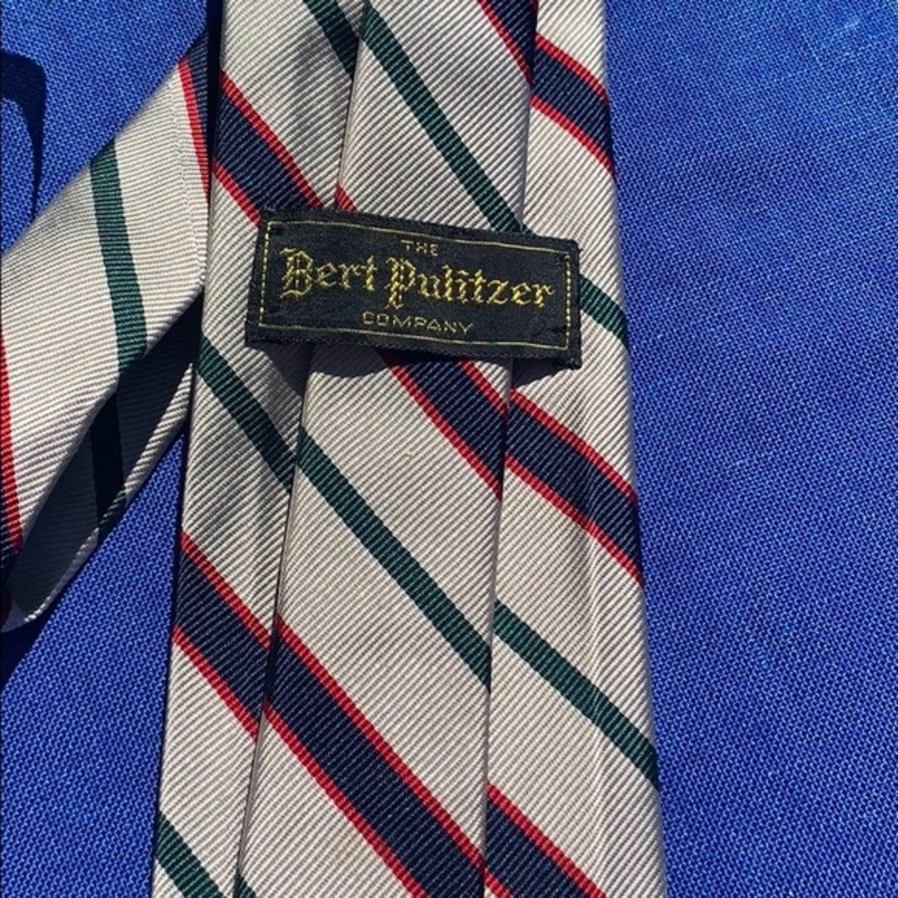 Vintage The Bert Pulitzer Striped Mens Fashion Tie - Gem